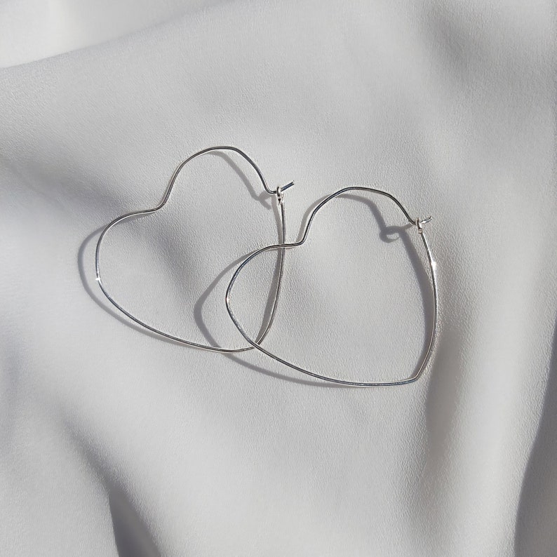 Elara Heart Hoop Gold, Heart-shaped Hoop Earrings, Gold-colored, Gold ...