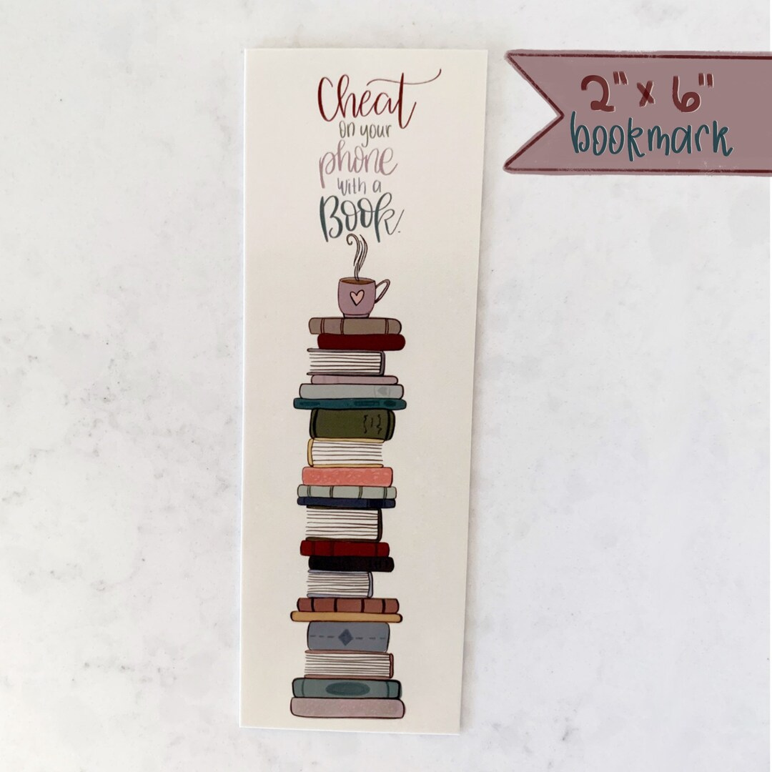Cheat on Your Phone With a Book Bookmark | Hand Lettered | Hand Drawn ...