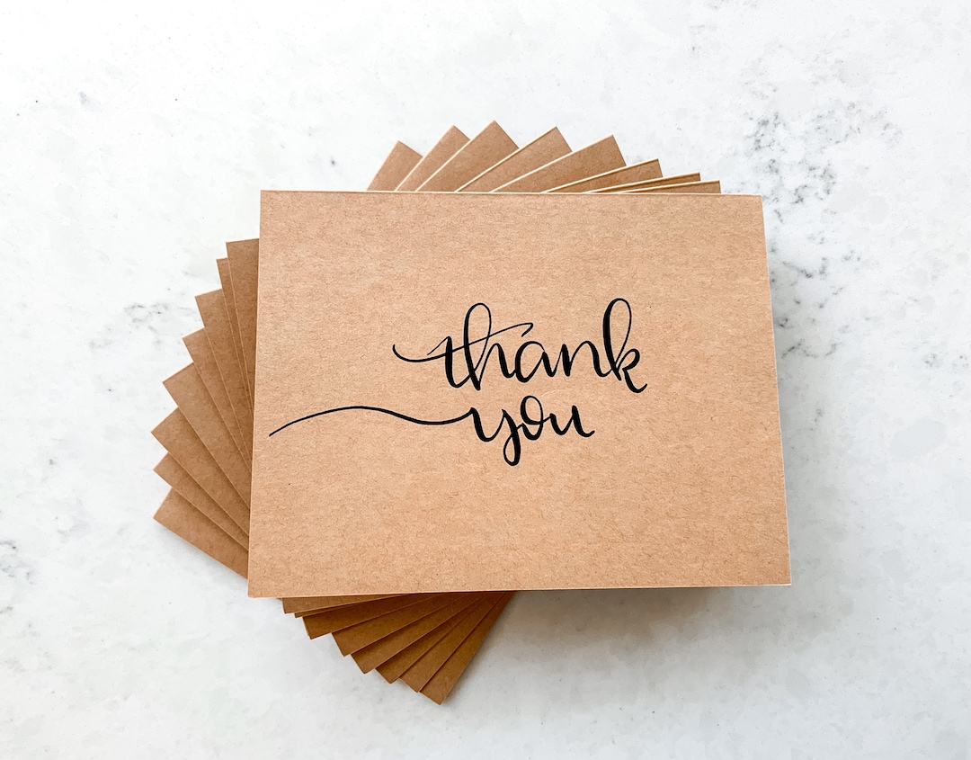 Thank You Cards Cursive Thank You Card Pack Cute Thank You Card Thank ...