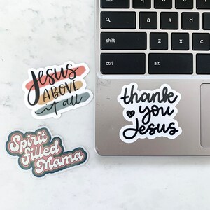 Thank You Jesus Sticker Faith Stickers & Christian Sticker Gratitude ...