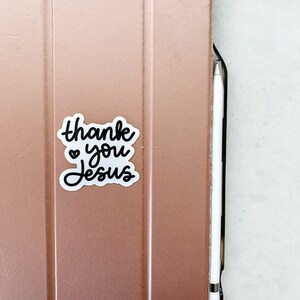 Thank You Jesus Sticker Faith Stickers & Christian Sticker Gratitude ...