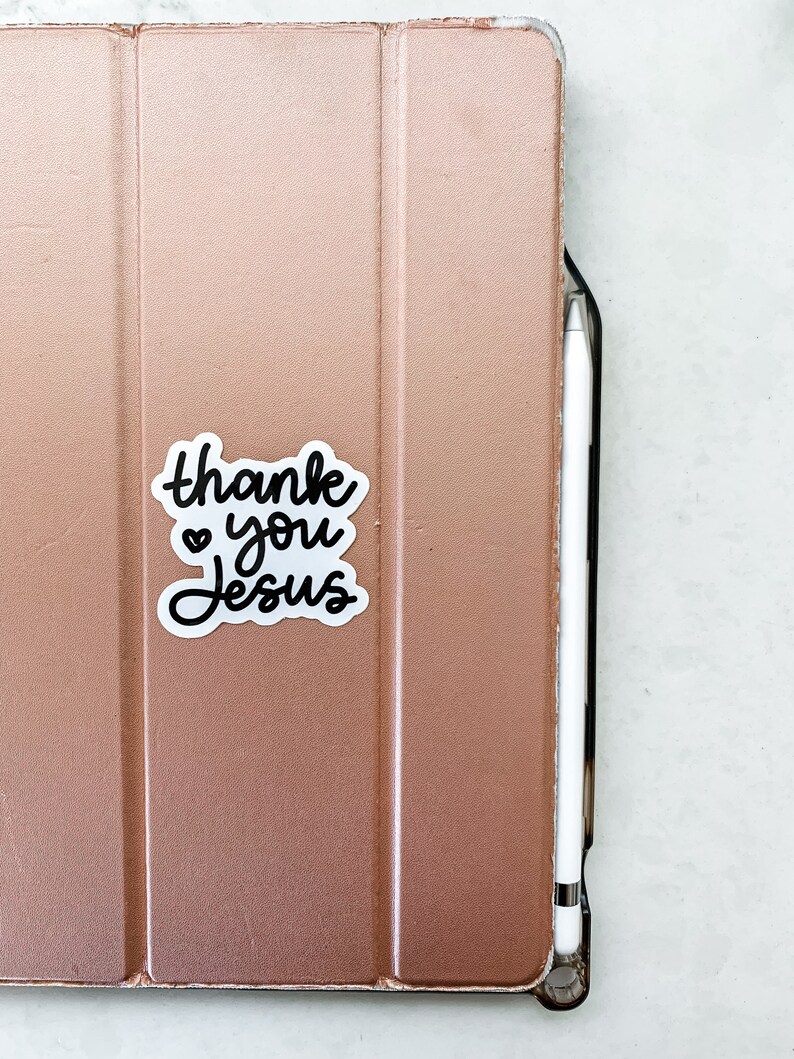 Thank You Jesus Sticker Faith Stickers & Christian Sticker Gratitude ...