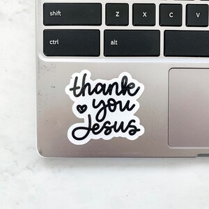 Thank You Jesus Sticker Faith Stickers & Christian Sticker Gratitude ...
