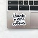 Thank You Jesus Sticker Faith Stickers & Christian Sticker Gratitude ...
