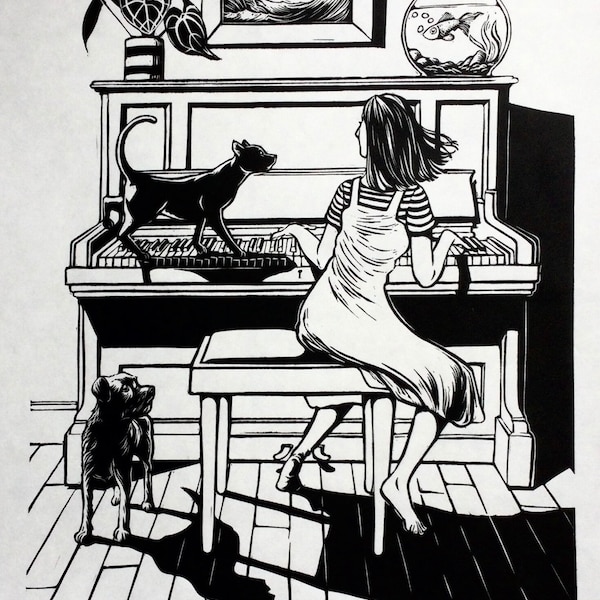 Black Woman at Piano Wall Art - Etsy