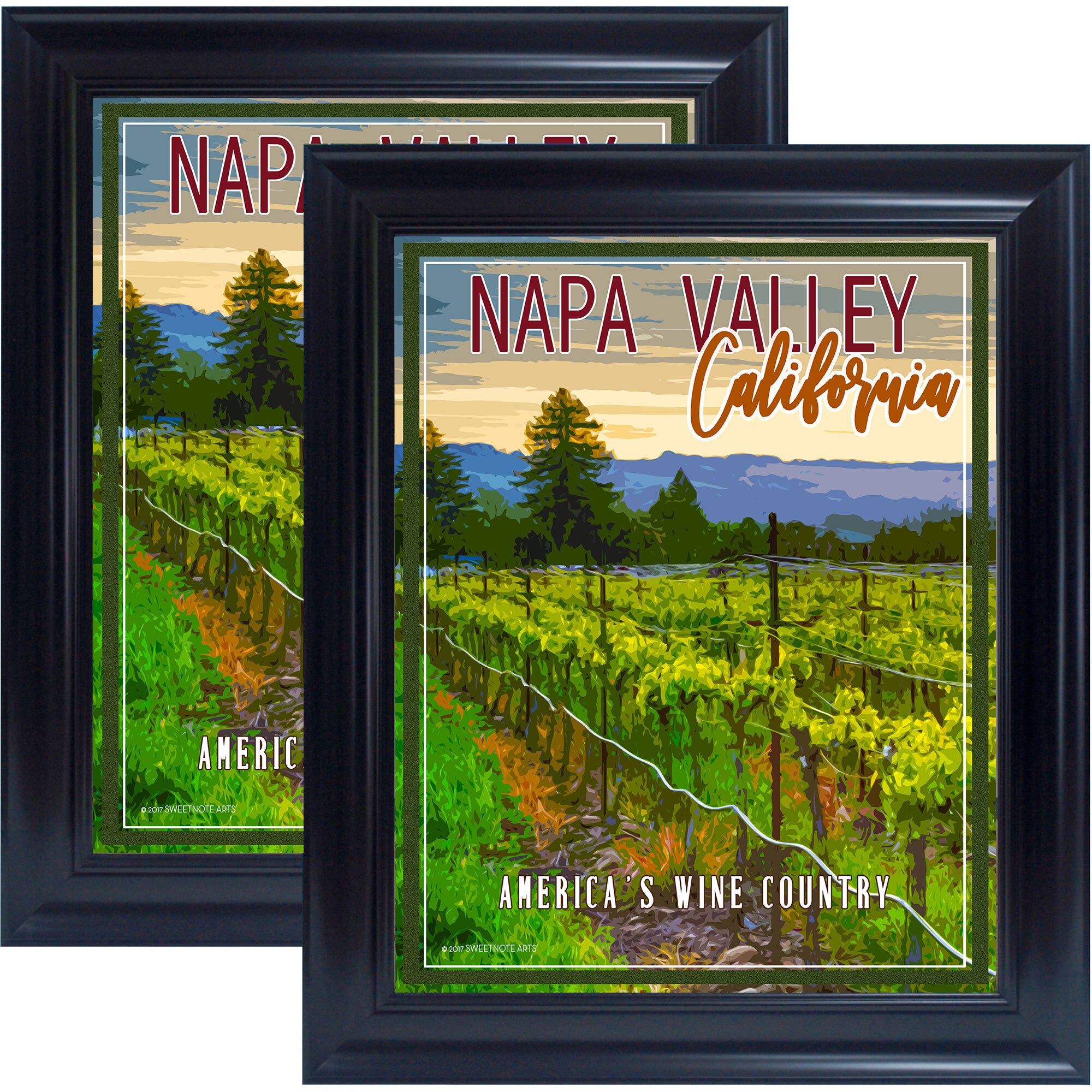 Vintage-style Watercolor Poster of Napa Valley, California - Etsy