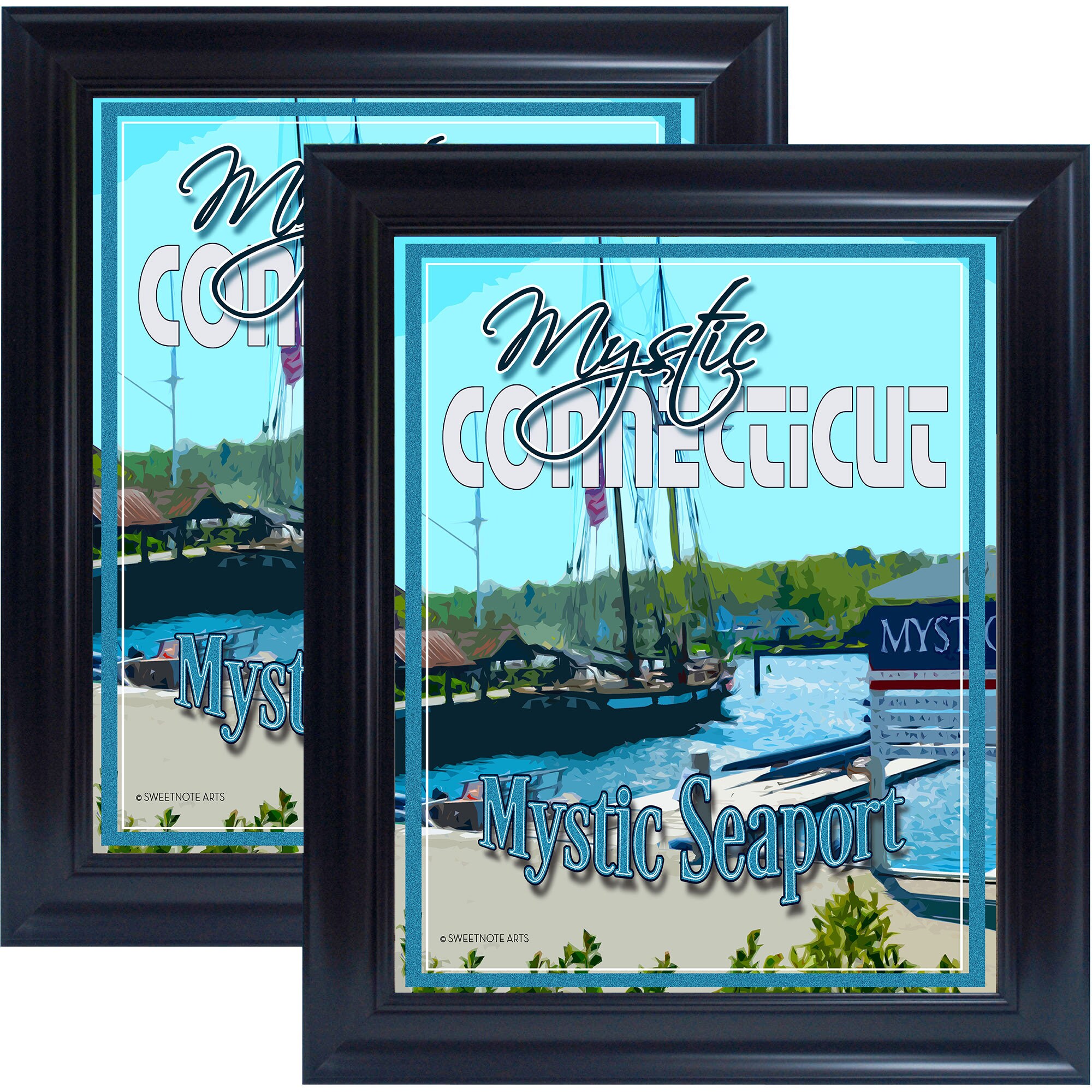 Mystic Seaport Vintage-style Watercolor Poster - Etsy Sweden