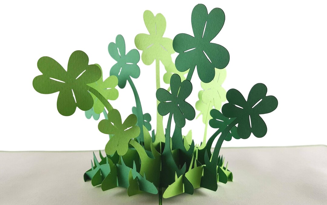 Happy St. Patrick's Day Clover 3D Pop up Card Awesome, Cute, Fun, Cool ...
