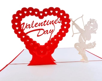 Full of Love Happy Valentine's Day 3D Pop up Greeting Card | Etsy