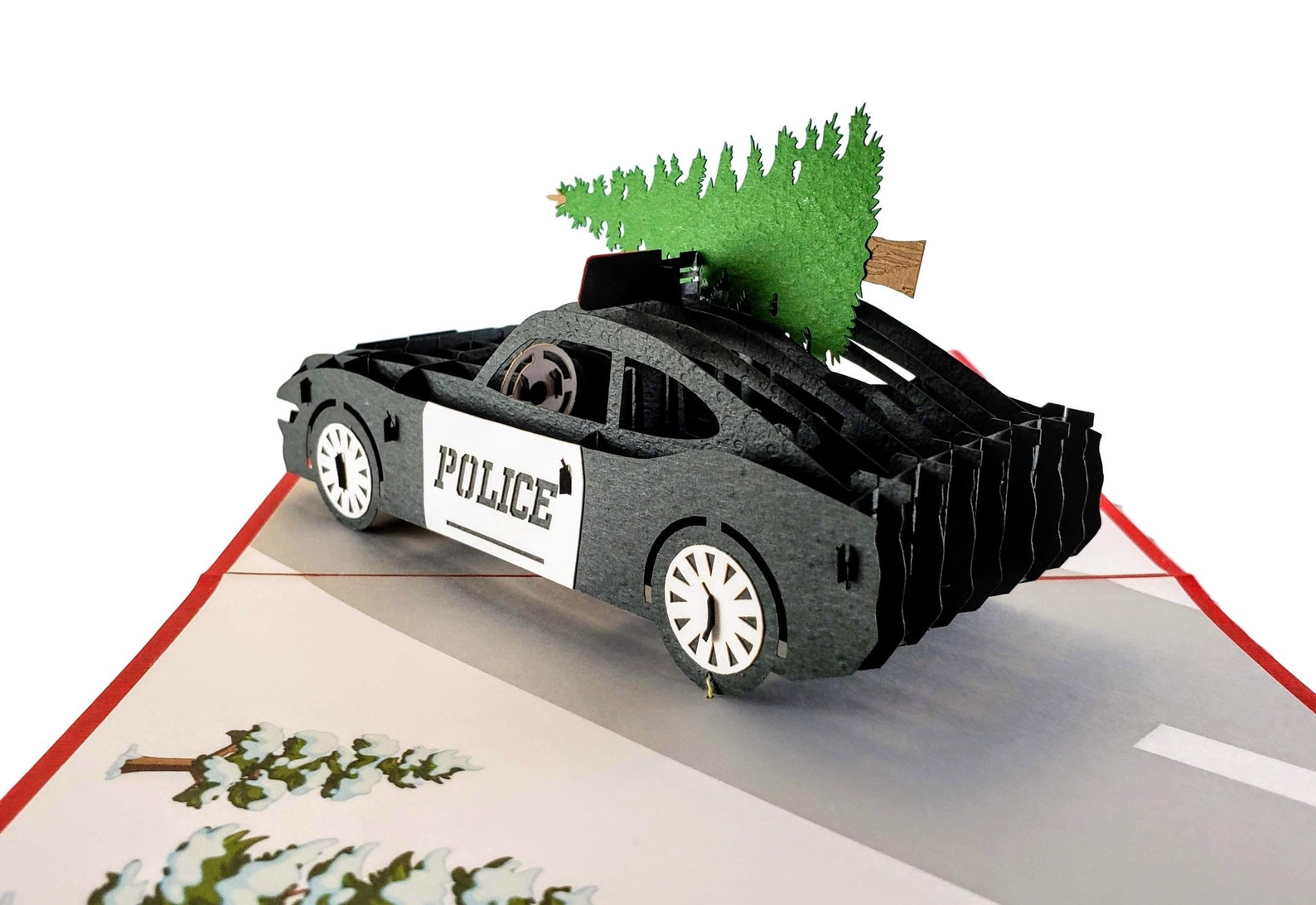 Police Car and Christmas Tree 3D Pop up Greeting Card Happy - Etsy
