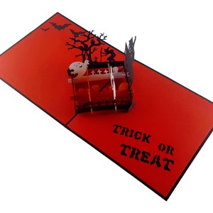 Trick or Treat 3D Pop up Greeting Card Halloween Pumpkin, Friendly ...