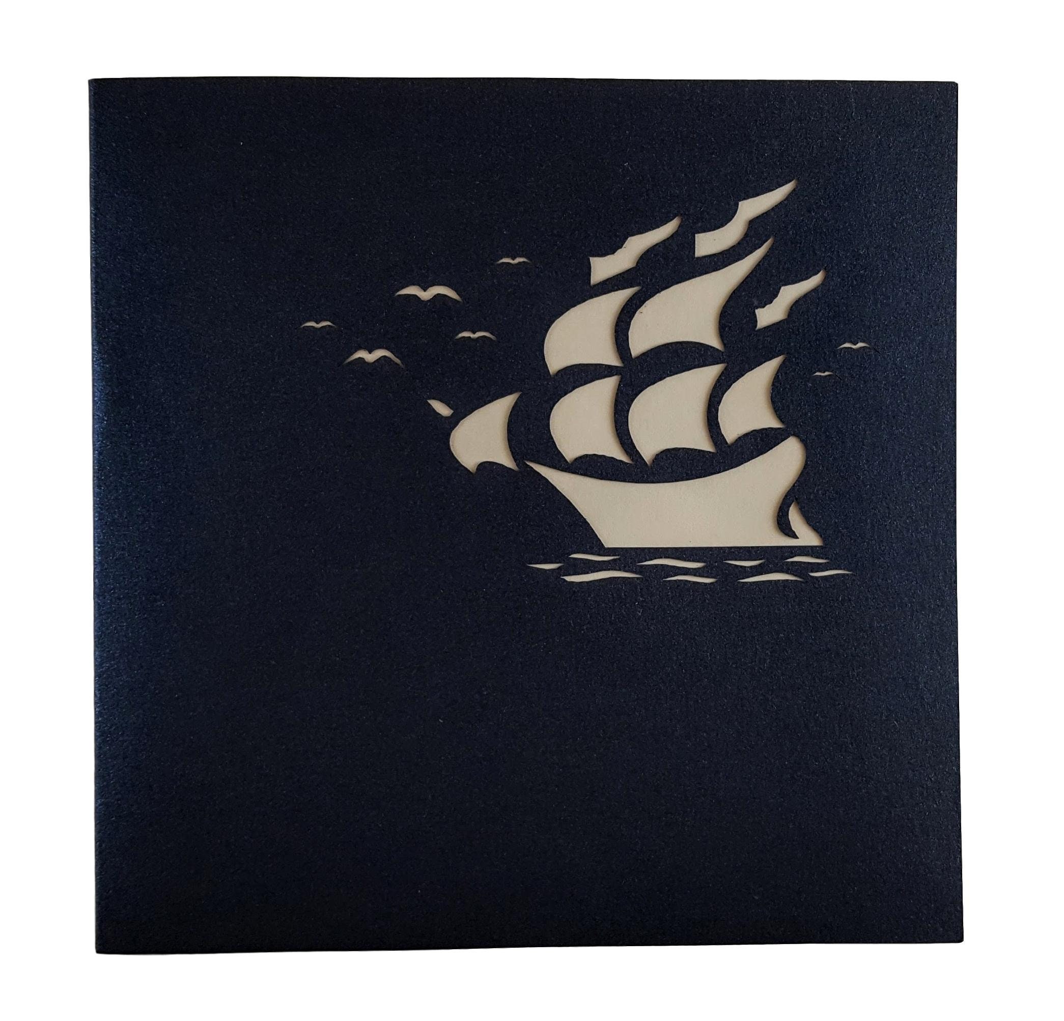 Blue Clipper 3D Pop up Greeting Card Boat Ocean Ship | Etsy
