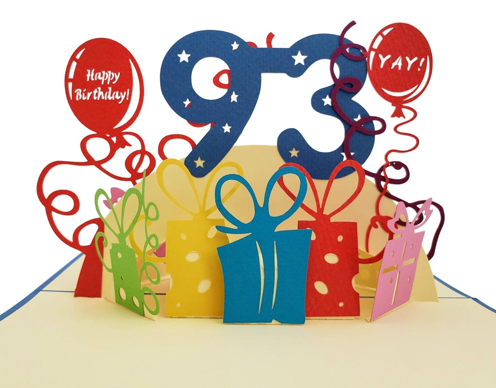 Happy 93rd Birthday With Lots of Presents 3D Pop up Greeting - Etsy