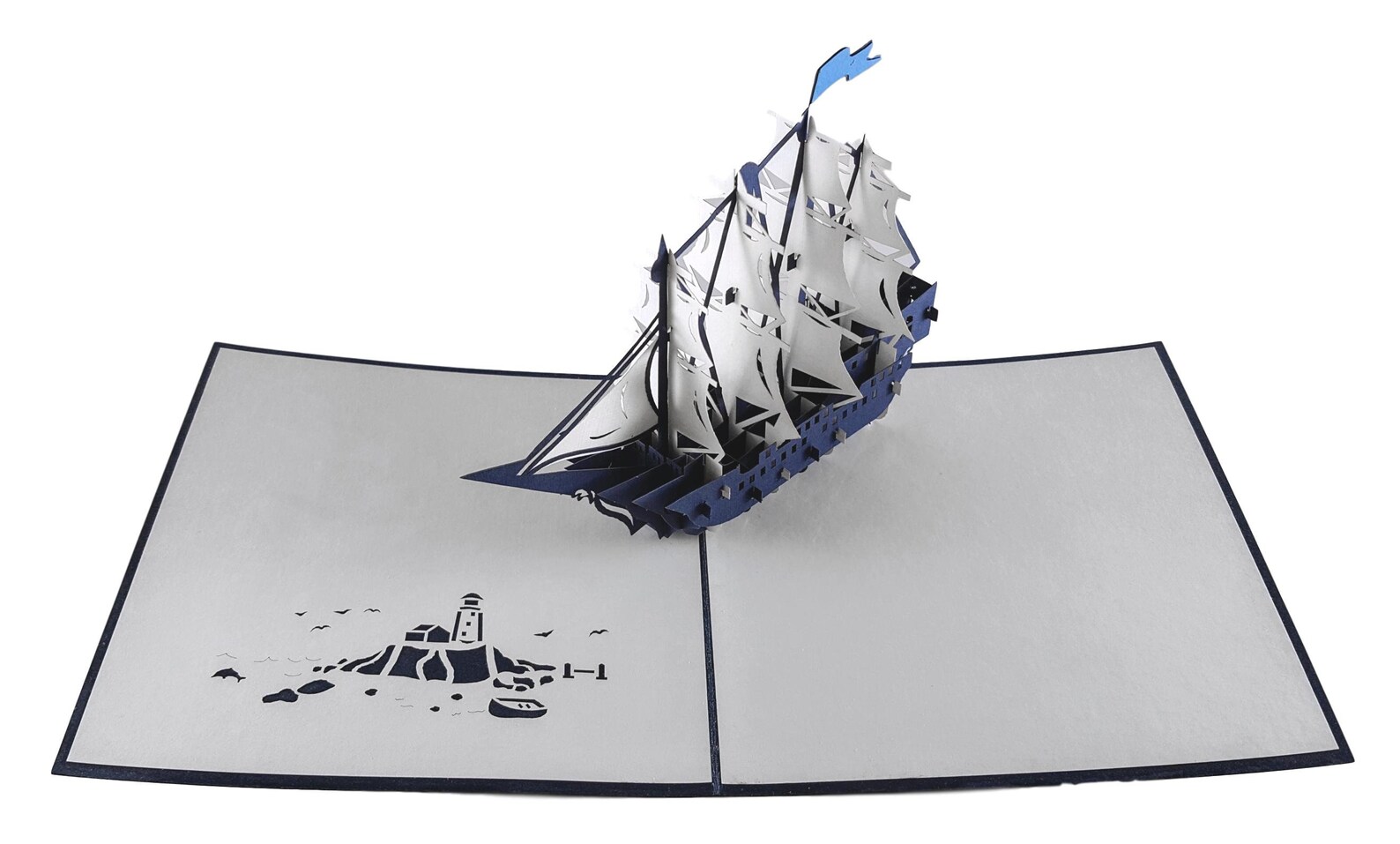 Blue Clipper 3D Pop up Greeting Card Boat Ocean Ship | Etsy