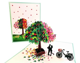 Love Birds in Love Tree Pop up 3D Card. Romantic Valentines - Etsy