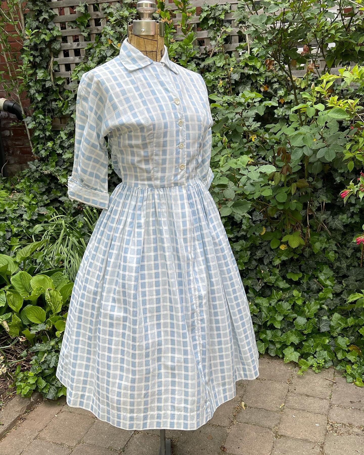 1950s Jack Posluns Blue and White Day Dress - Etsy