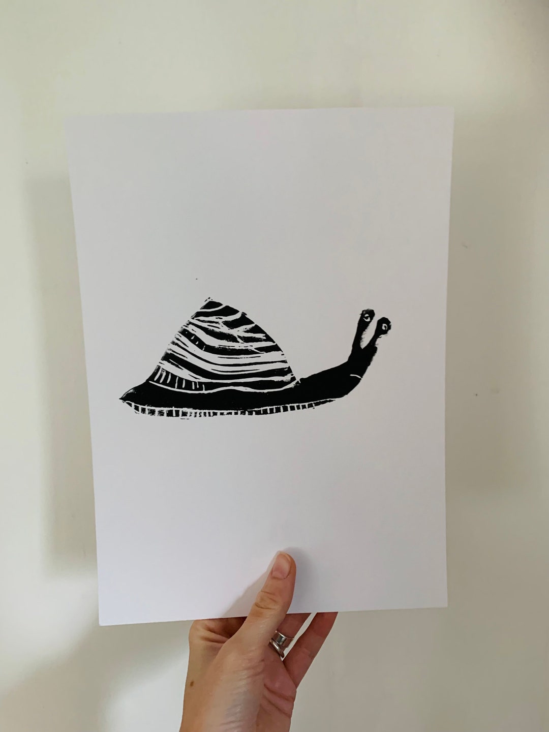 Brian the Snail Hand Printed Lino Original Lino Print Wall Art - Etsy