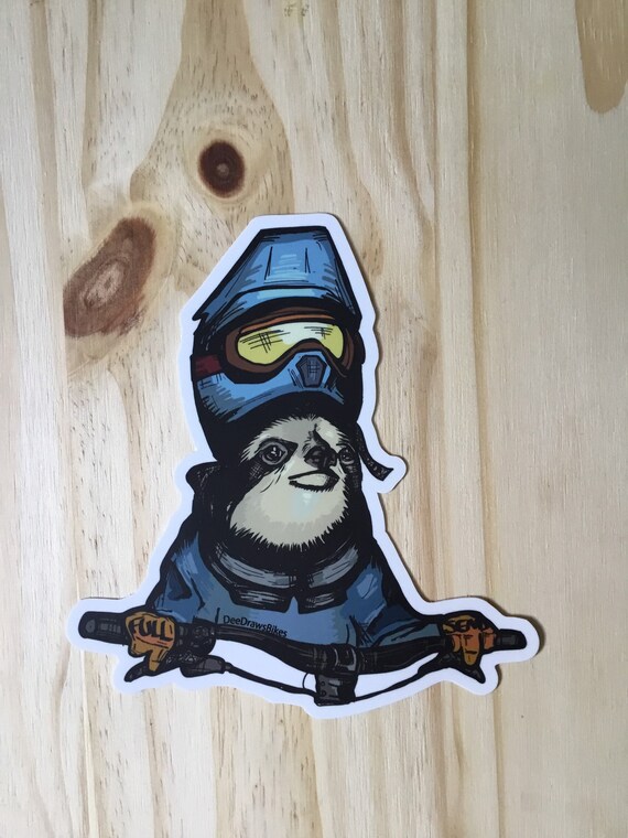 Mountain Bike Sticker-Sloth | Etsy