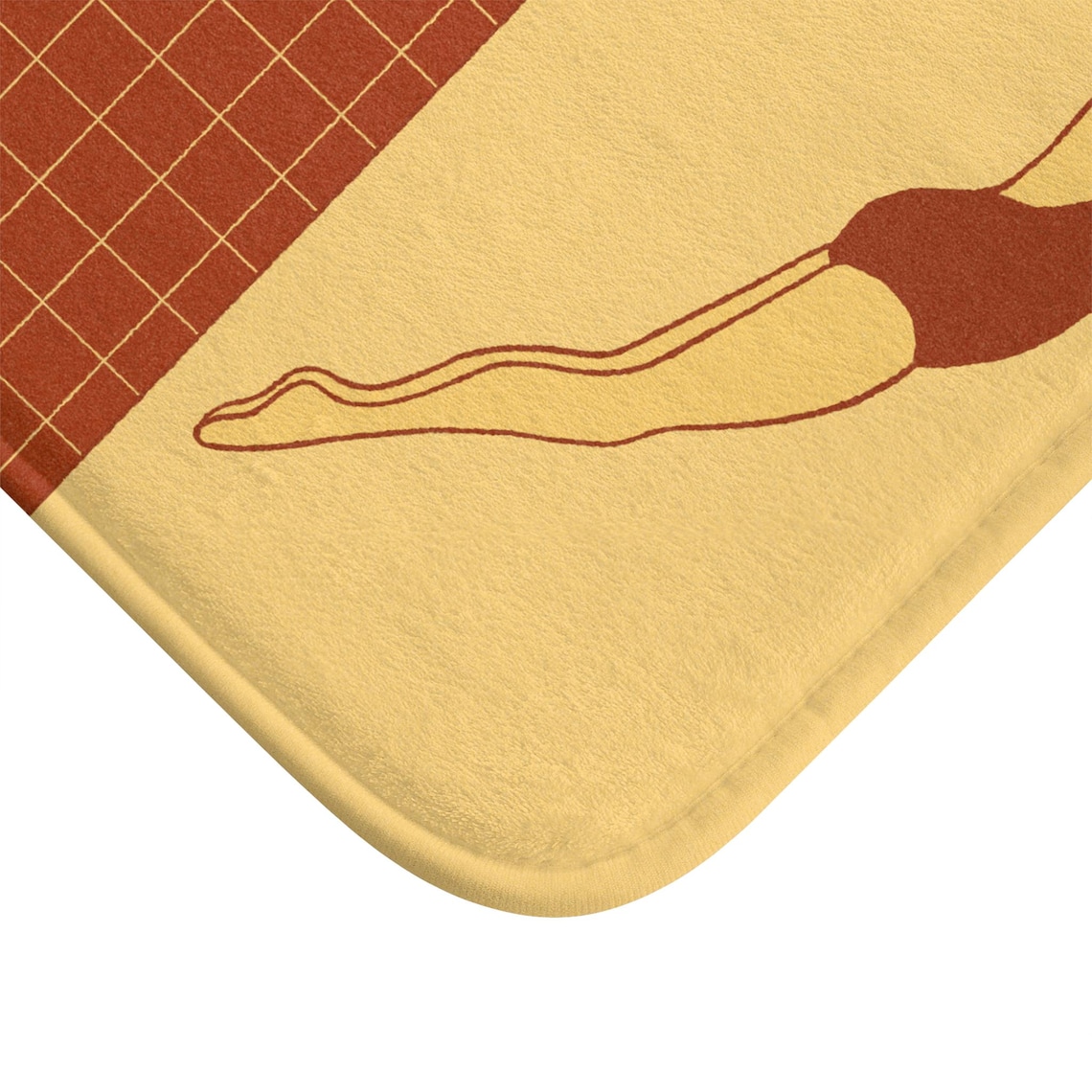 Retro Bath Mat With Vintage Diver Design, Bathroom Rug, Boho Home Decor ...