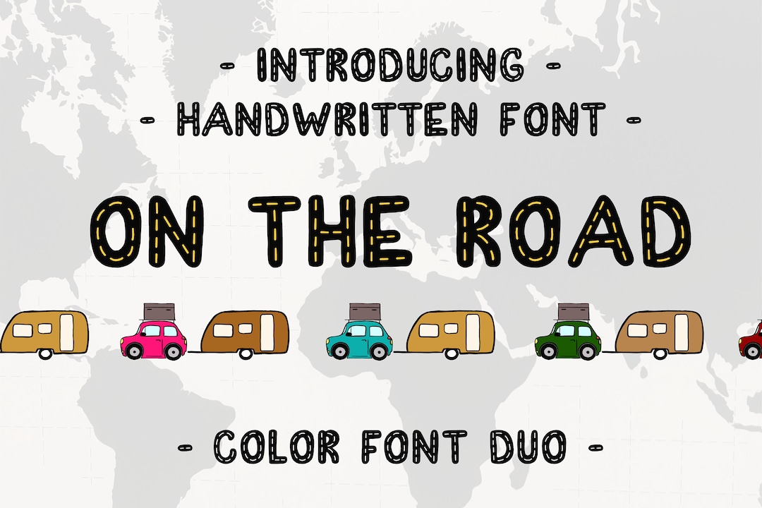 On the Road Opentype-svg Font, OTF, SVG, Font, Font Installation, Font ...