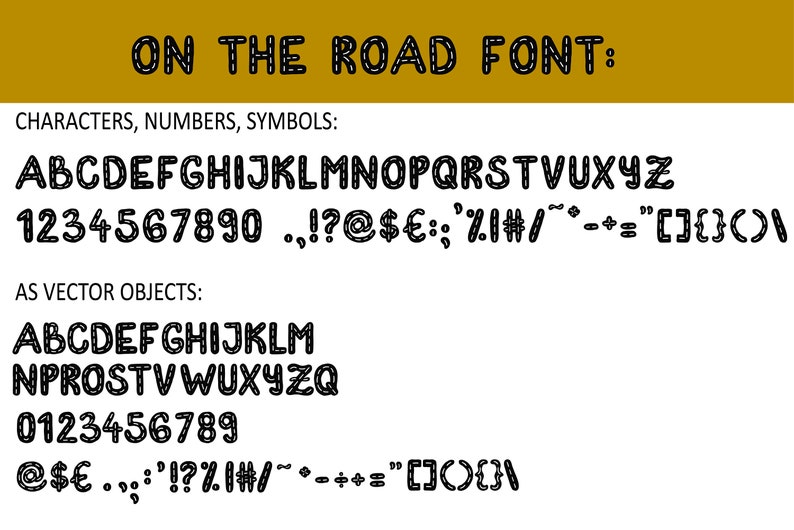 On the Road Opentype-svg Font, OTF, SVG, Font, Font Installation, Font ...