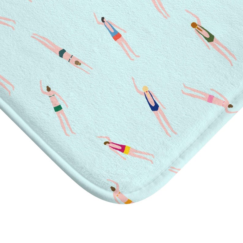 Swimmers Bath Mat - Funny Pool Party Decor, Bathroom Rug, Swim Team ...