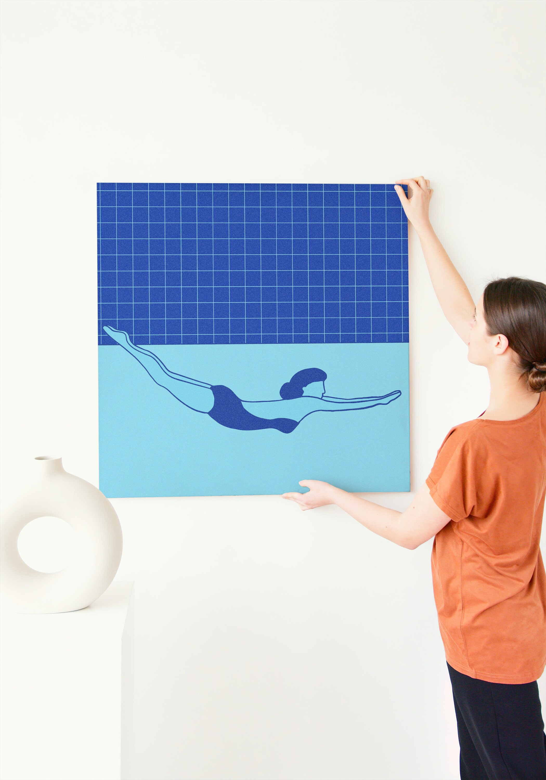 Swimming Girl in the Pool Poster, Art Print, Swimmer Wall Art, Swimming ...