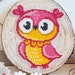 Pink Owl Cross Stitch Pattern Woodland Bird Animal Ornament Beginner ...