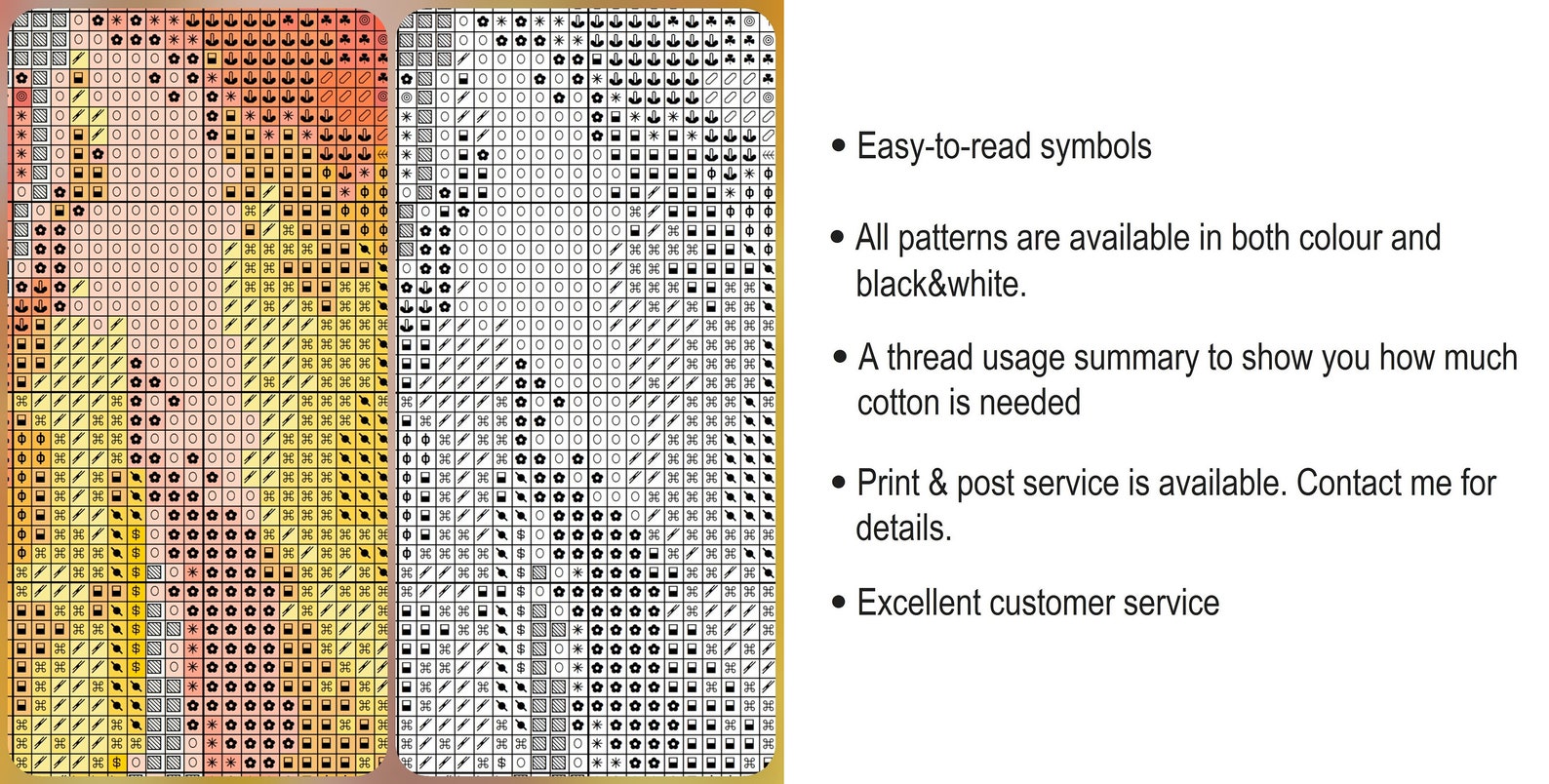 Two Elements. Fire. Counted Cross Stitch Pattern With the Abstract ...