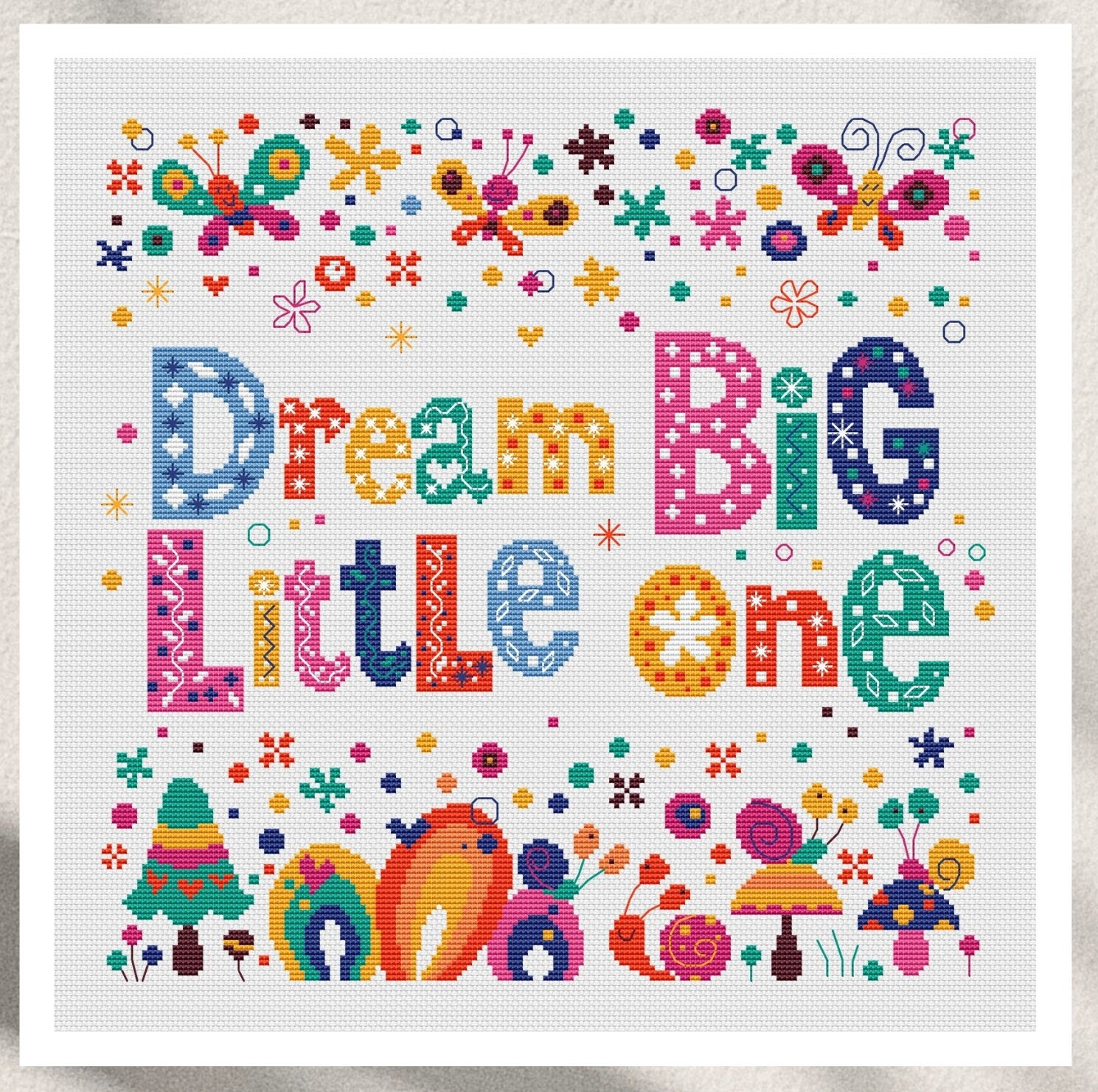 Dream Big Little One Cross Stitch Pattern Nursery Baby Kids - Etsy