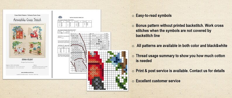 ROMAN HOLIDAY Set of 4 Cross Stitch Patterns - PDF Cross Stitch Pattern ...