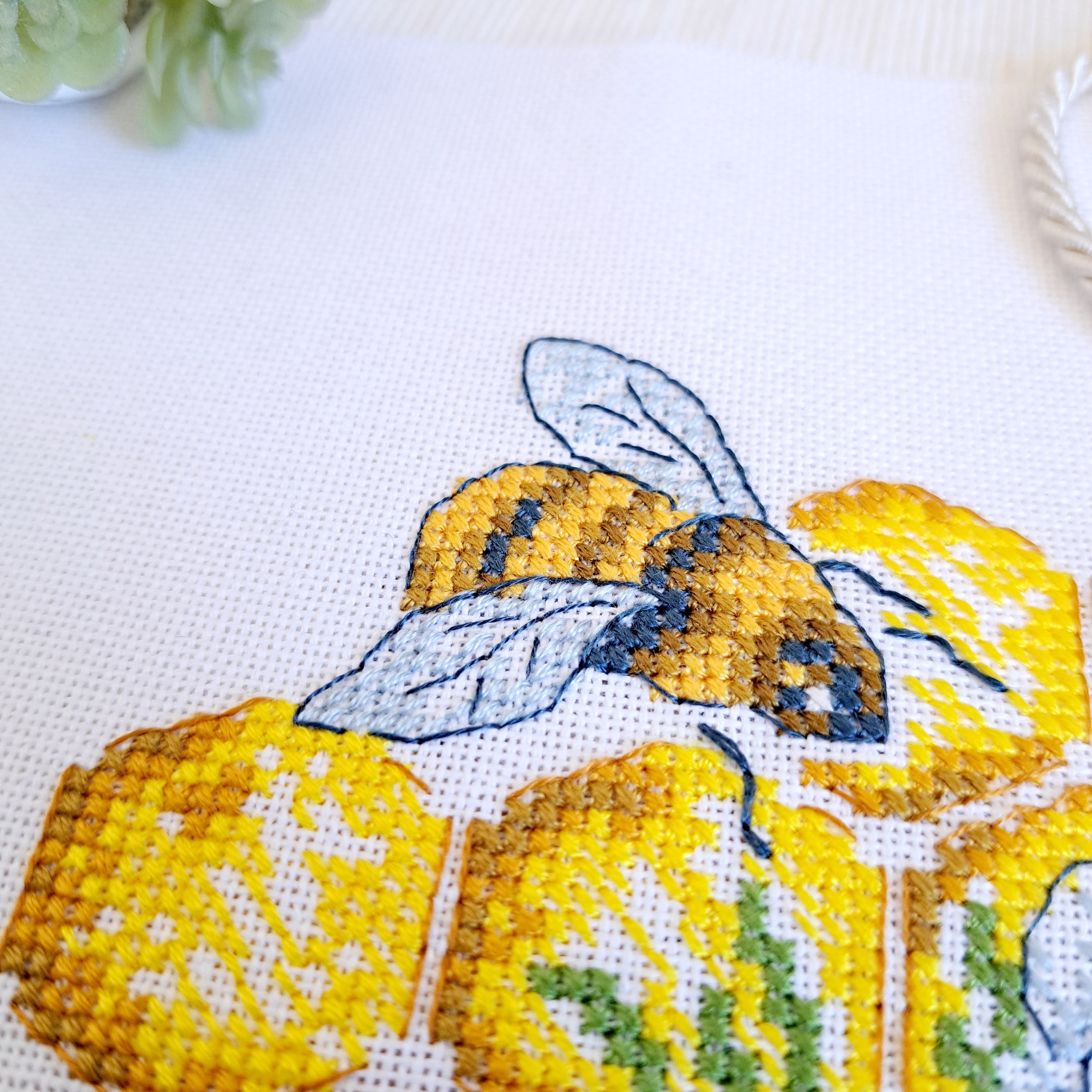 Bee and Honey Cross Stitch Pattern - Set of 2 Cross Stitch Charts - PDF ...