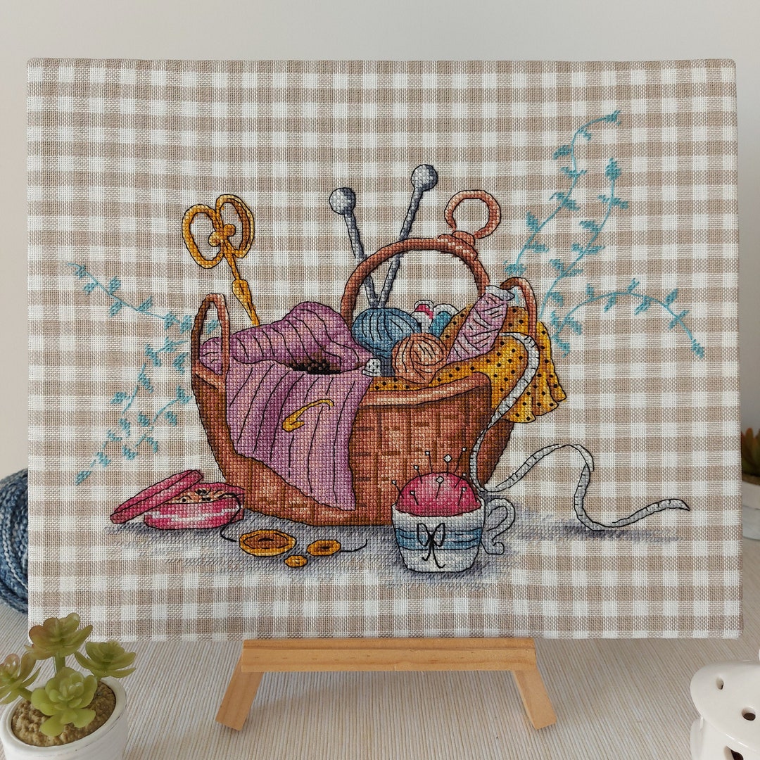Craft Basket Modern Counted Cross Stitch Pattern - Artmishka Cross ...