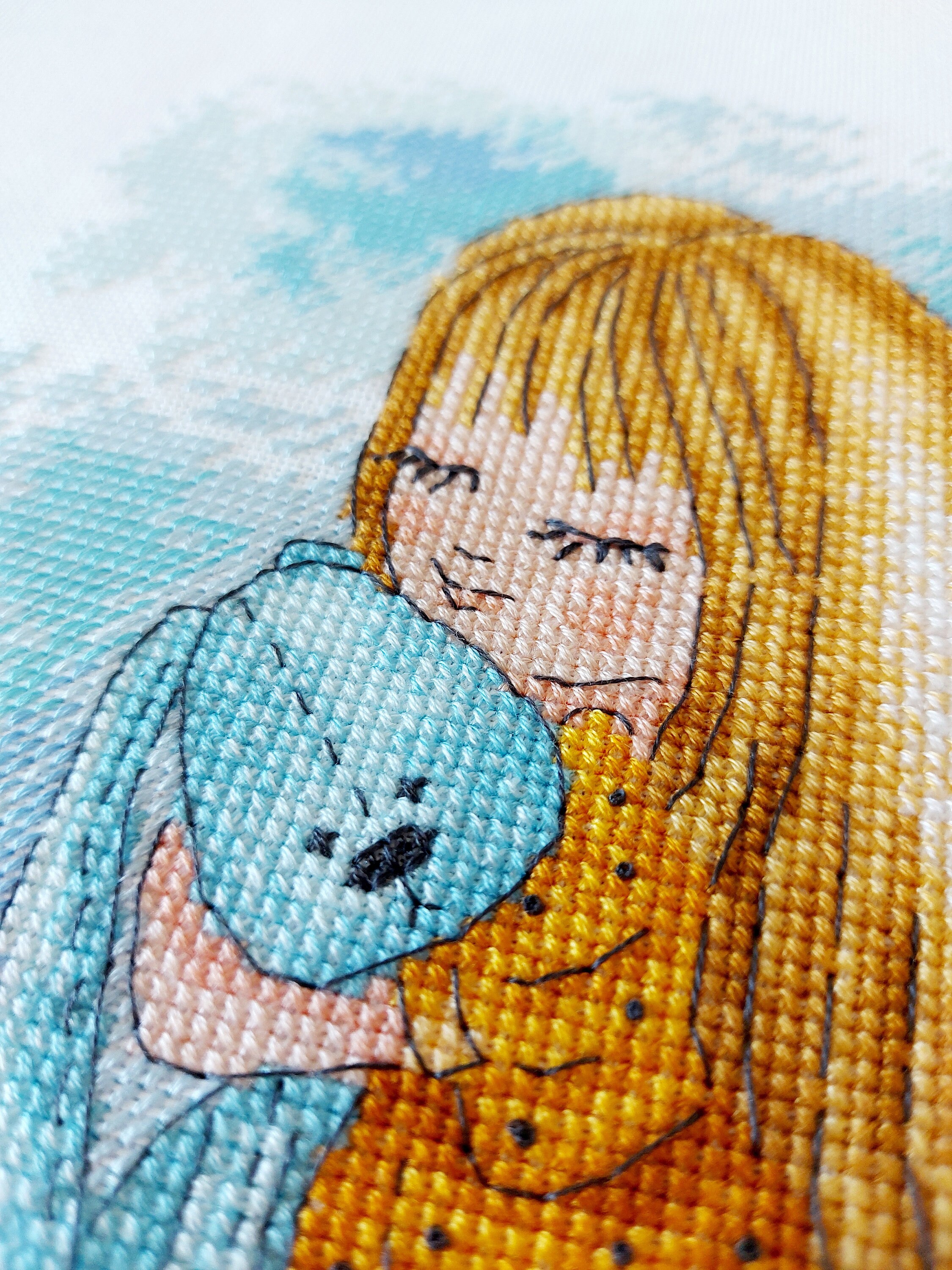 Favorite Toy Cross Stitch Pattern Little Girl With Bunny - Etsy