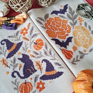 Fall Days Cross Stitch Pattern - Set of 4 Cross Stitch Designs - Autumn ...