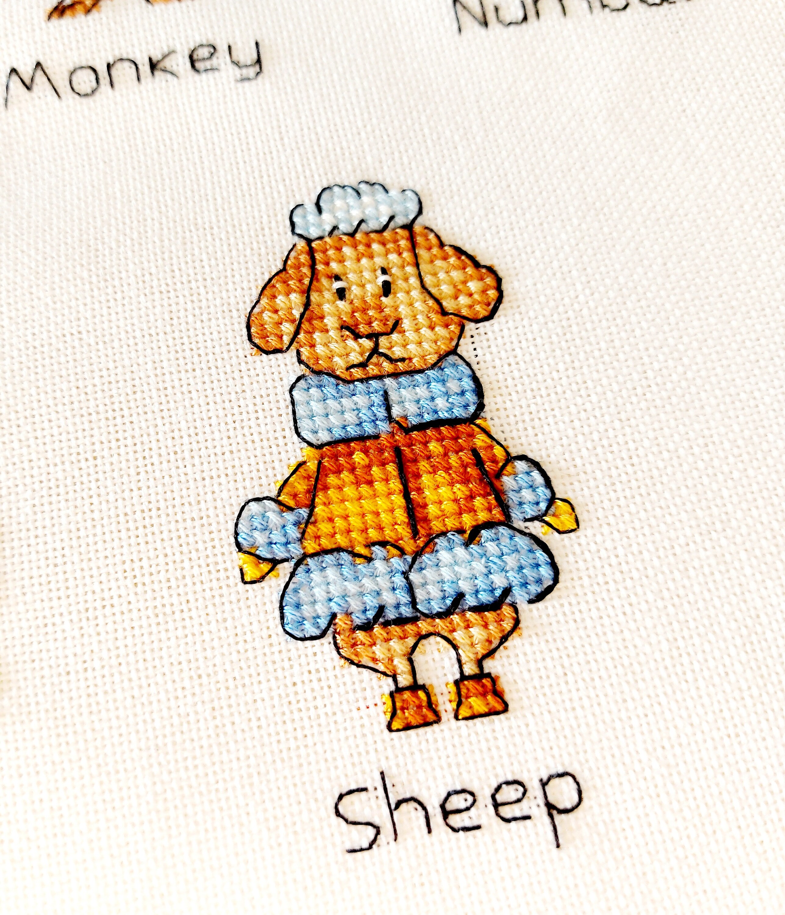 Sheep Cross Stitch Pattern - PDF Pattern - Funny Animal Alphabet ABC ...