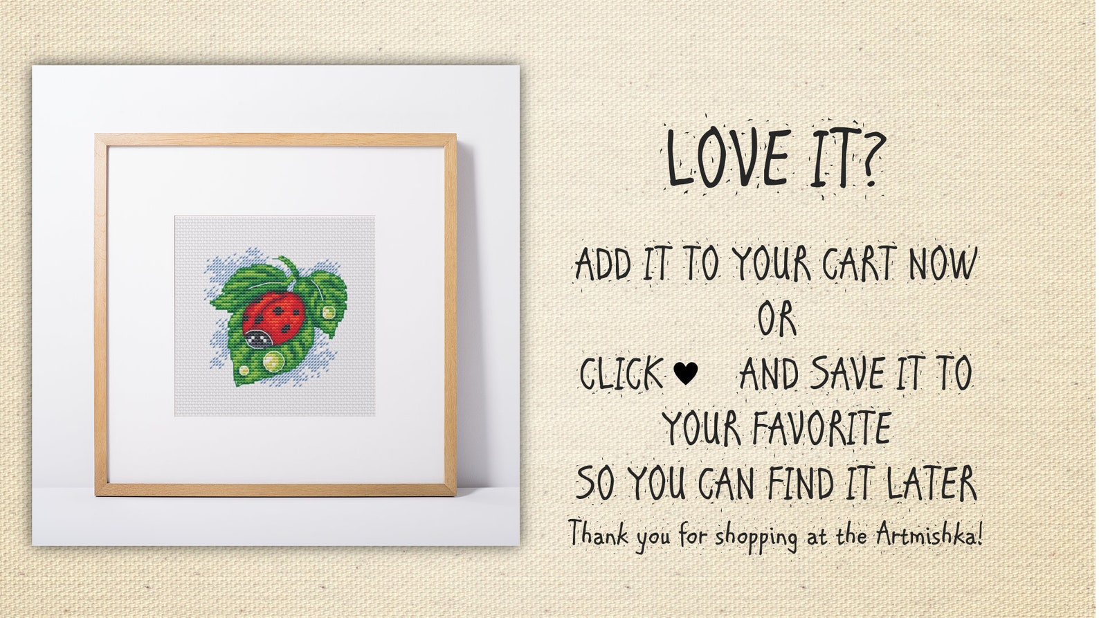 Lucky Ladybug Cross Stitch Pattern Ladybug on the Leaves - Etsy