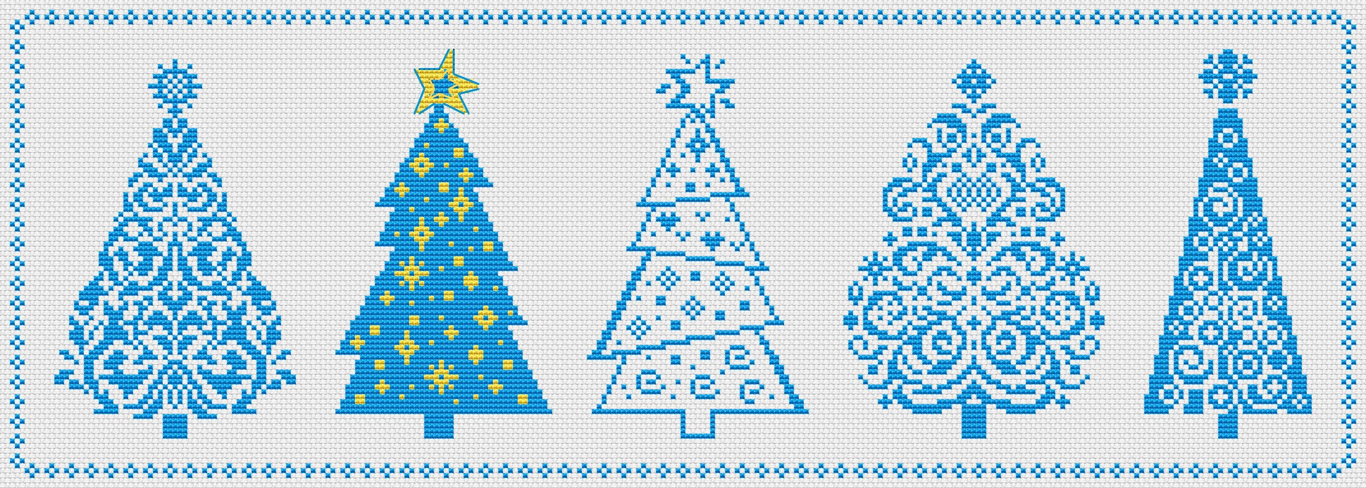 Christmas Tree Sampler Cross Stitch Pattern Monochrome Cross - Etsy