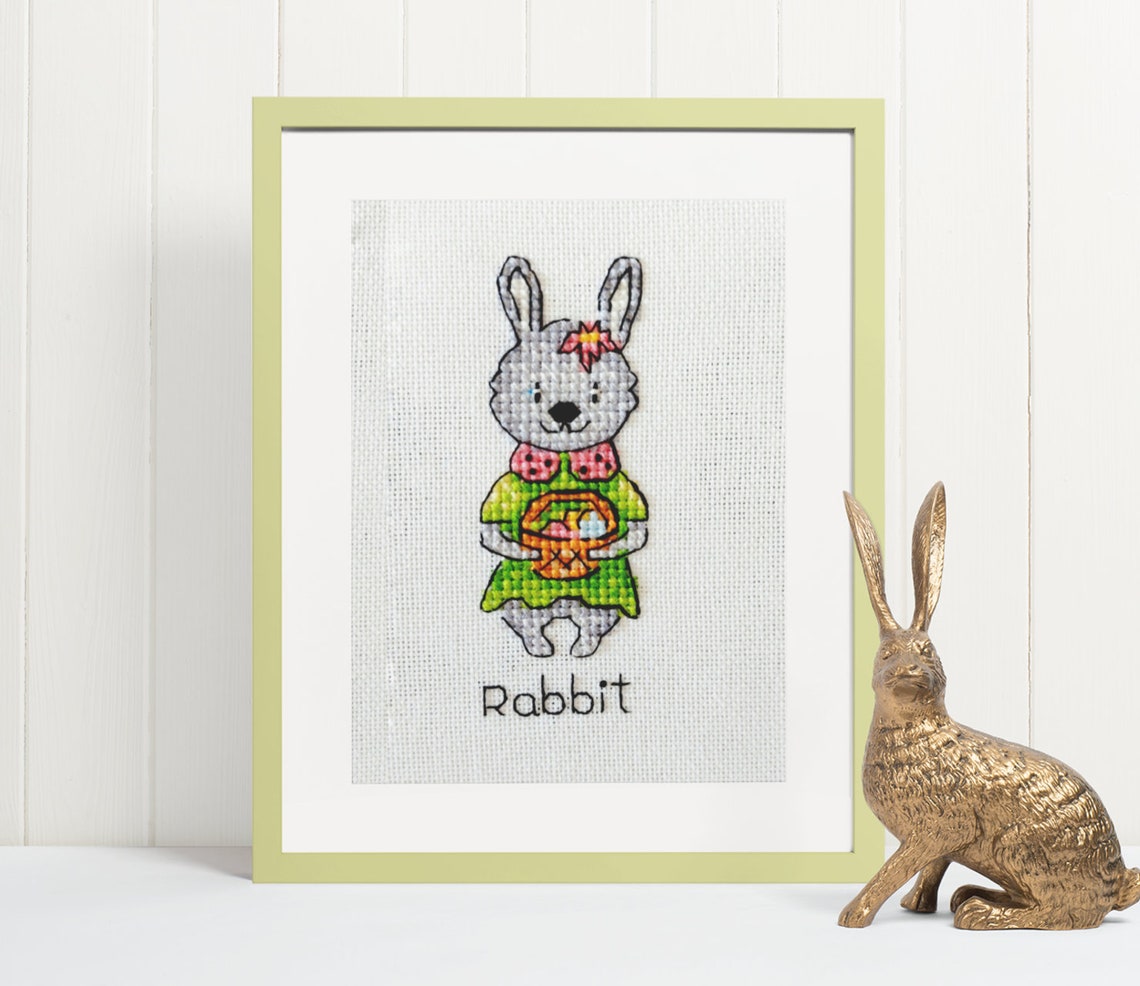 Rabbit Cross Stitch Pattern Easter Bunny Cross Stitch - Etsy
