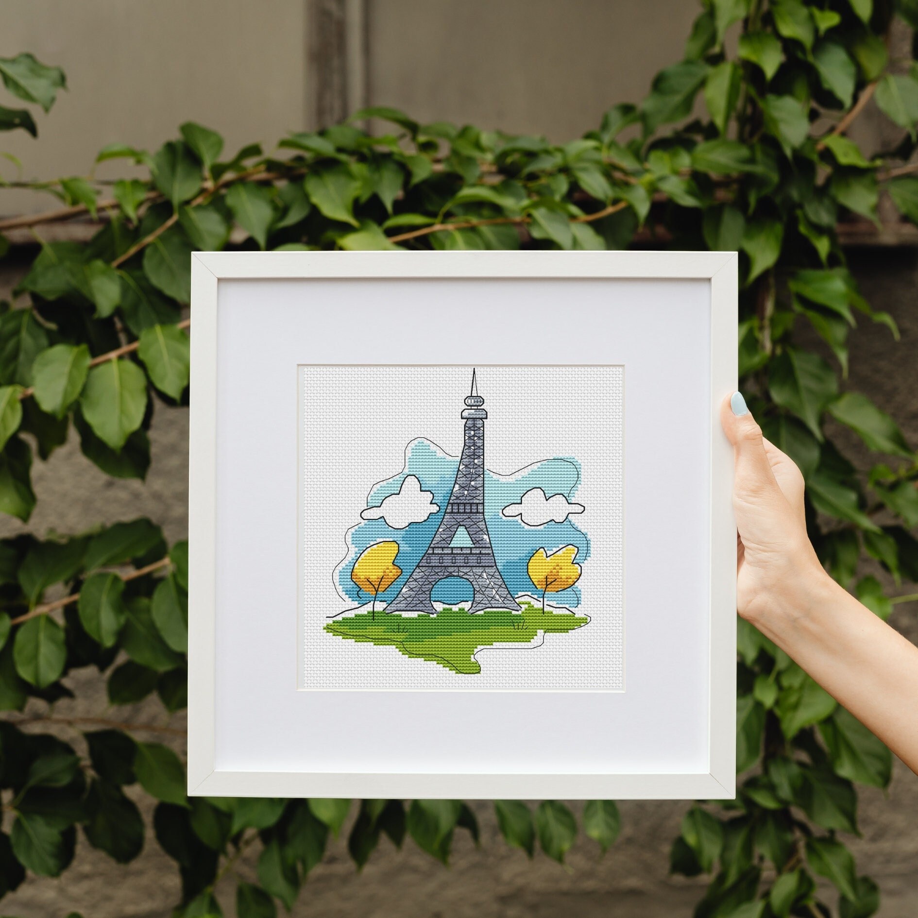 Paris France Cross Stitch Pattern - Eiffel Tower - Landmarks of the ...