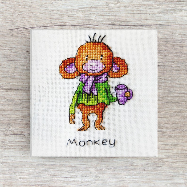 Monkey Cross Stitch Pattern Mini Cross Stitch Pattern - Etsy