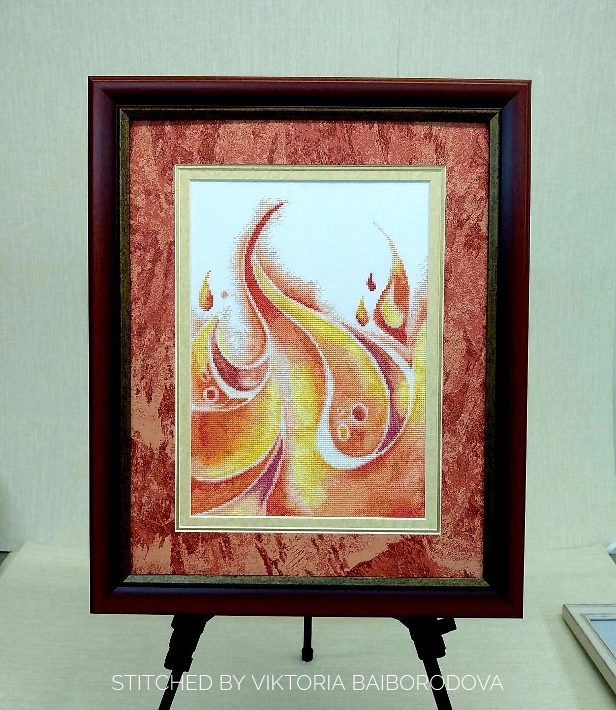 Two Elements. Fire. Counted Cross Stitch Pattern With the Abstract ...