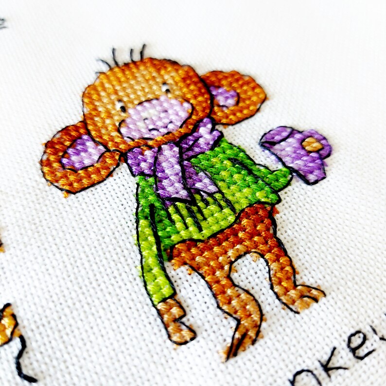 Monkey Cross Stitch Pattern Mini Cross Stitch Pattern - Etsy