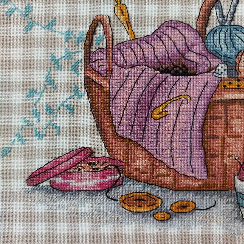 Craft Basket Modern Counted Cross Stitch Pattern - Artmishka Cross ...