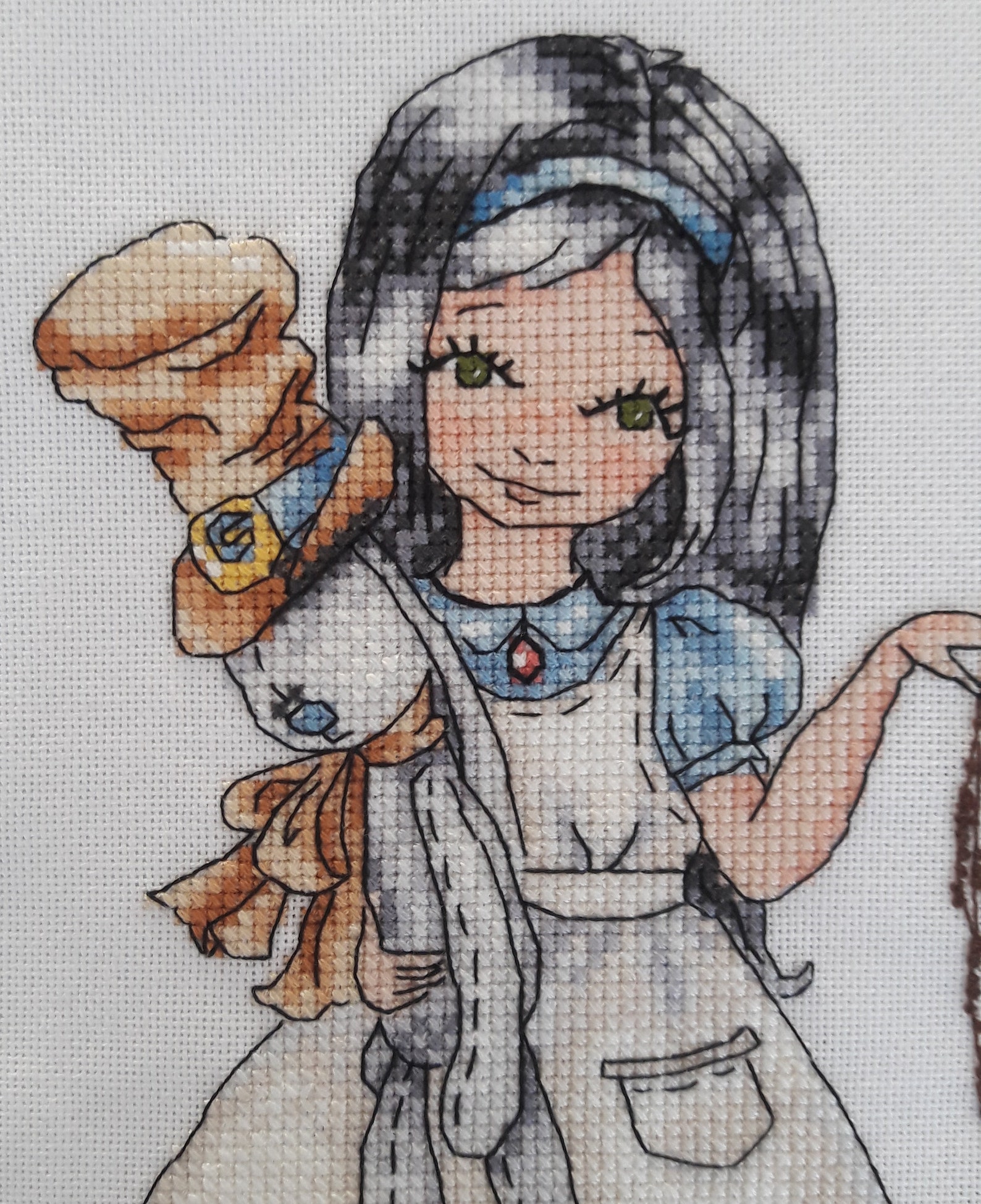 Alice Modern Cross Stitch Pattern With a Cute Dark-haired Beautiful ...