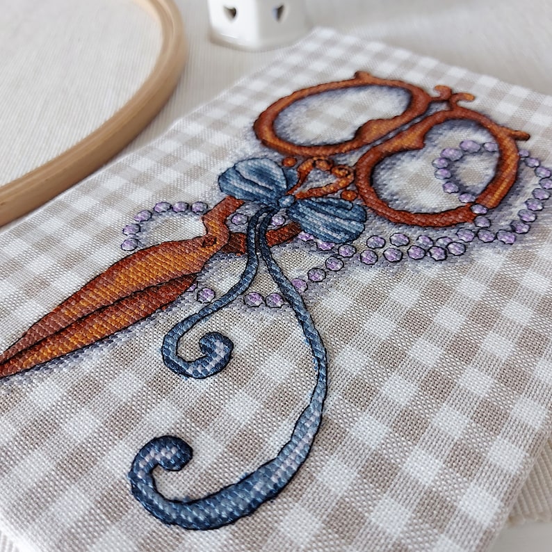 My Craft Scissors Counted Cross Stitch Pattern With Pretty Vintage ...