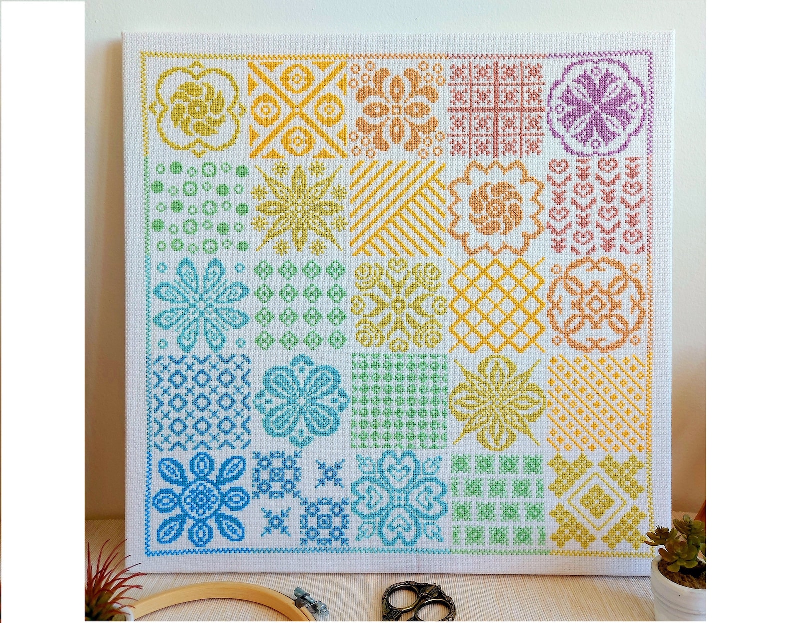 Quilt Sampler Cross Stitch Pattern - Mandala Cross Stitch Chart - PDF ...