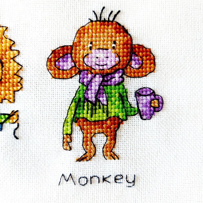 Monkey Cross Stitch Pattern Mini Cross Stitch Pattern - Etsy