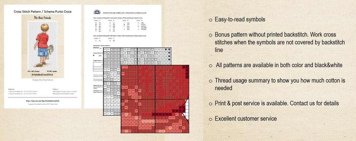 Cross Stitch Pattern the Best Friends With a Cute Boy Wearing Jeans ...
