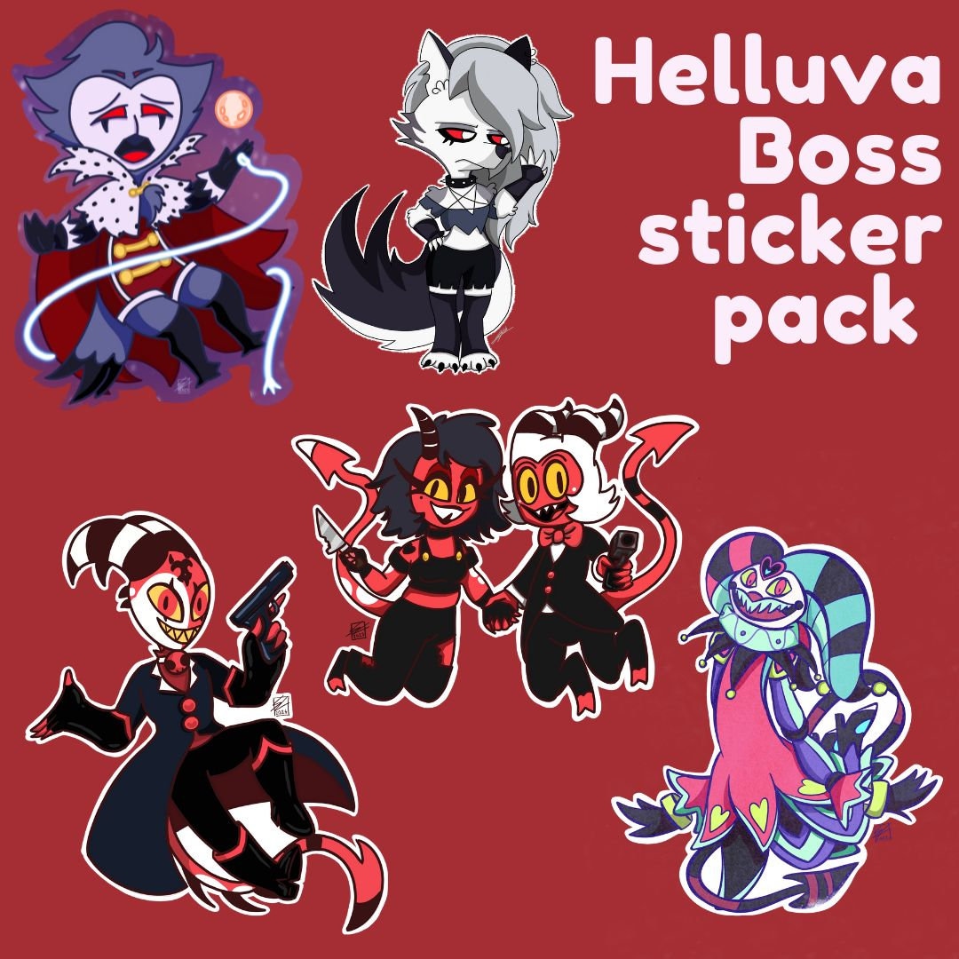 Helluva Boss Sticker Pack Blitso, Moxie and Millie, Loona, Stolas ...